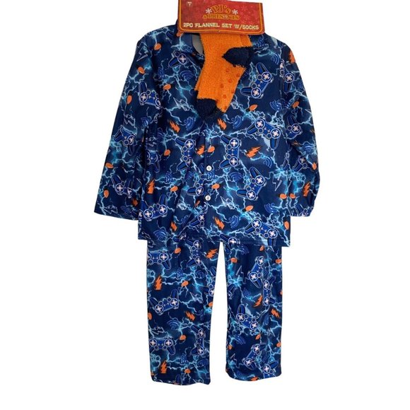 Pajamas | Pjs Presents 2 Pc Video Games Gamer Blue Flannel Pajamas Set ...